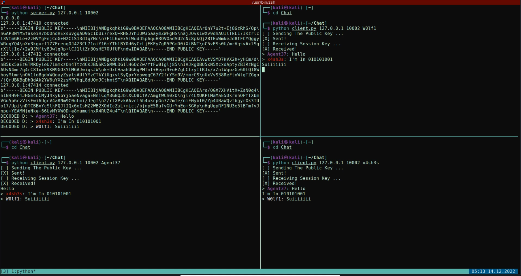 GitHub - x4sh3s/EncChat: an encrypted server/client chat in python using RSA and AES.