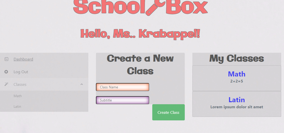 GitHub - NicciMoyer/SchoolBox