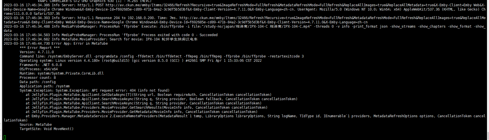 404[Bug] · Issue #140 · metatube-community/jellyfin-plugin-metatube ...