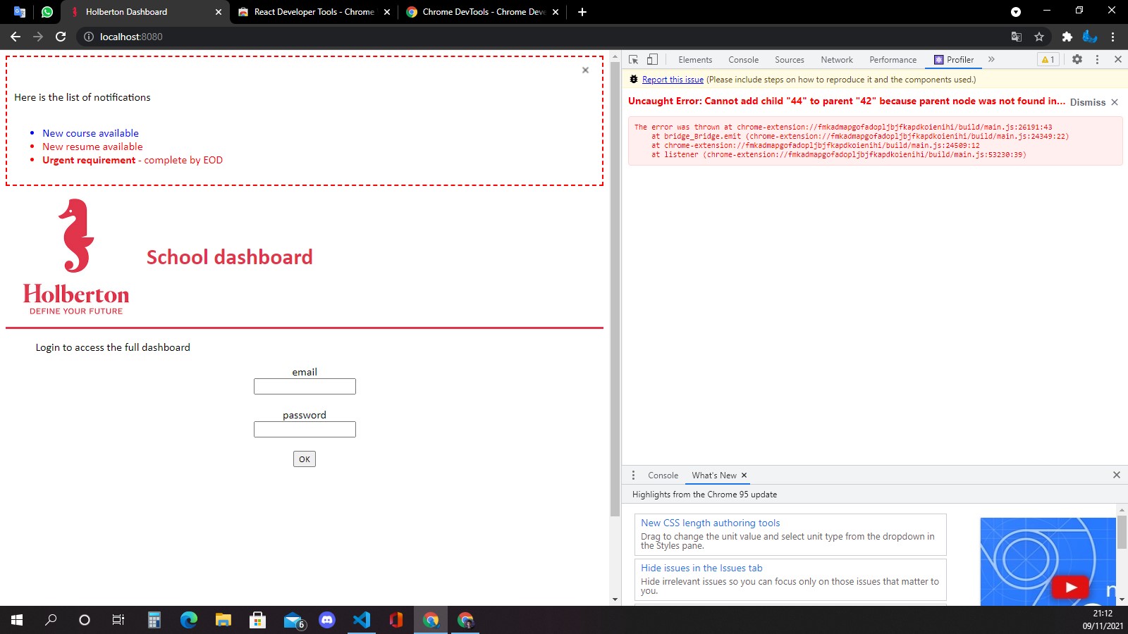 [DevTools Bug] Cannot add child "44" to parent "42" because parent node ...