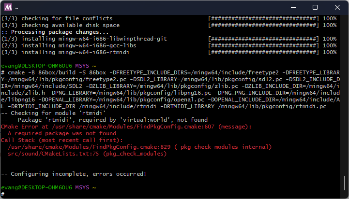 Unable to Build 86Box RTMIDI not found even if Installed (Windows MSYS2) · Issue #3213 · 86Box ...