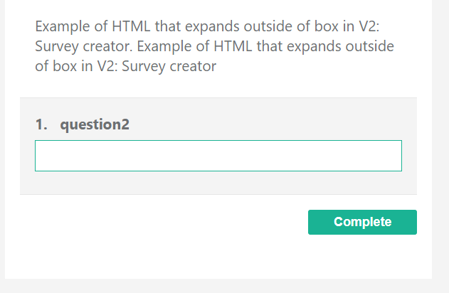 V2: Survey Creator HTML field - text overflows editing box · Issue #2795 · surveyjs/survey ...