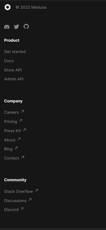 Center footer content for small screen devices · Issue #2548 · medusajs/medusa · GitHub