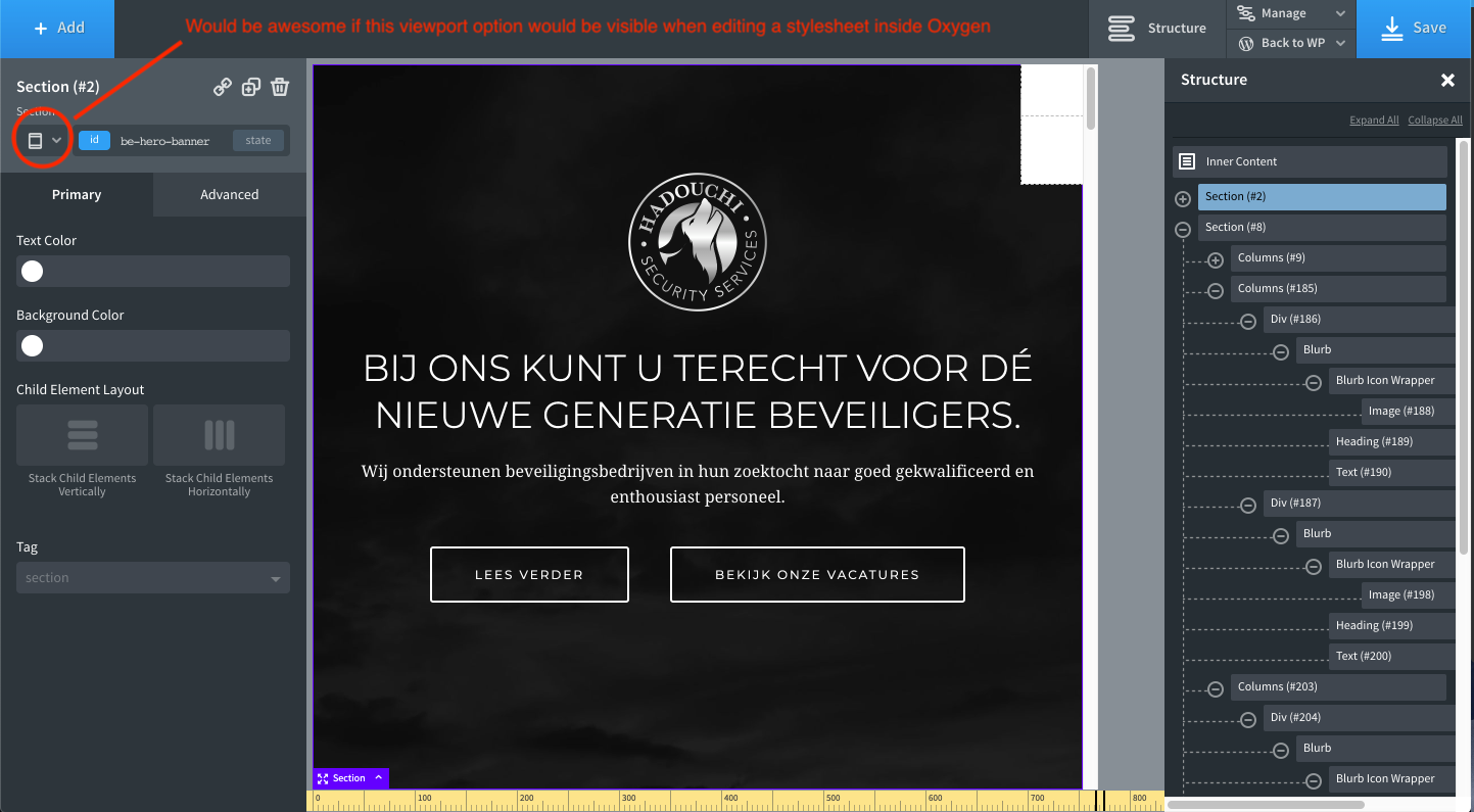 Change Mobile Viewport when editing CSS in stylesheets inside Oxygen ...