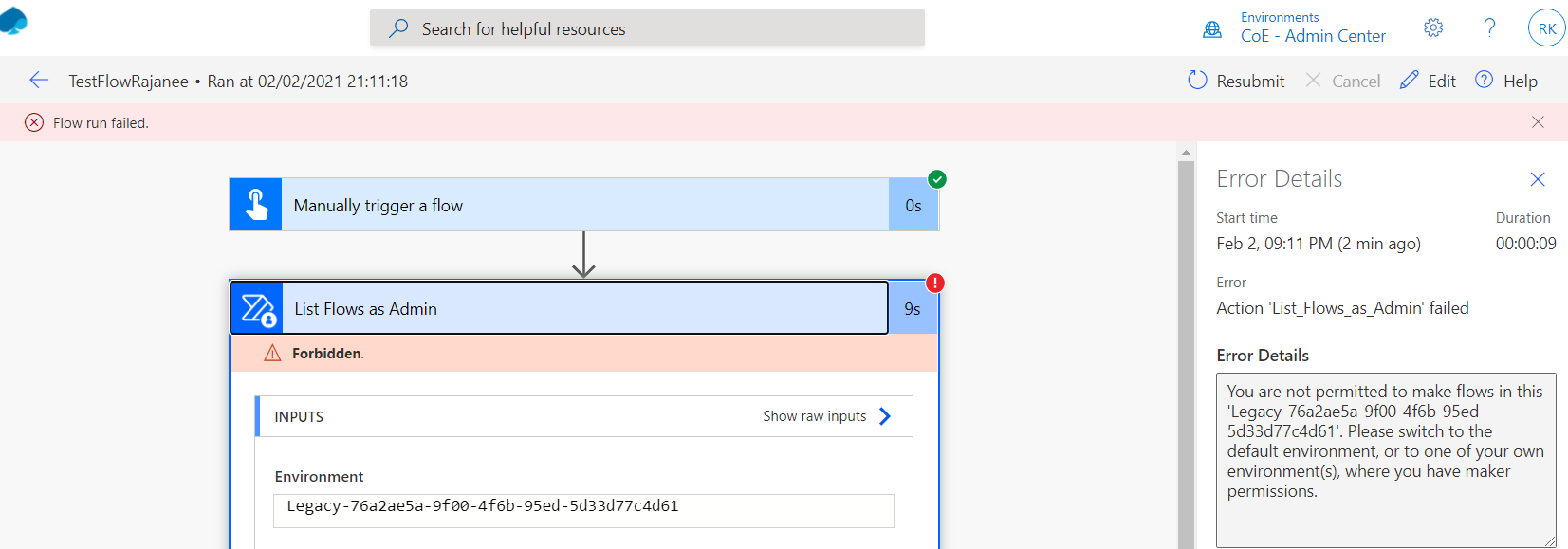 [BUG]: List Flows as Admin doesnt work for legacy- environments · Issue #734 · microsoft ...