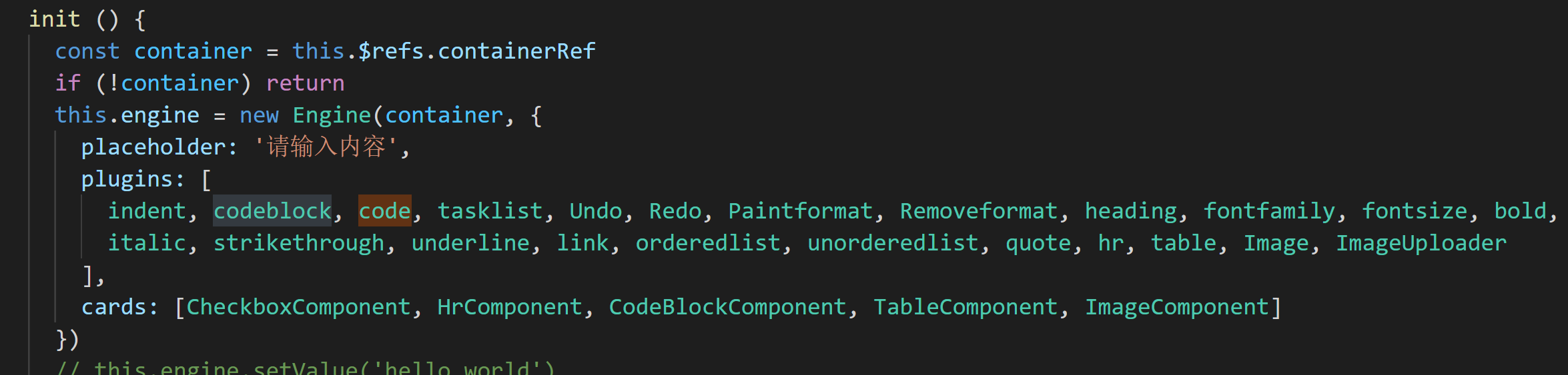 在工具栏配置code、image、table、codeblock插件没有效果，也没有报错（vue2），大神帮忙看下~ · Issue #128 · red-axe/am-editor · GitHub