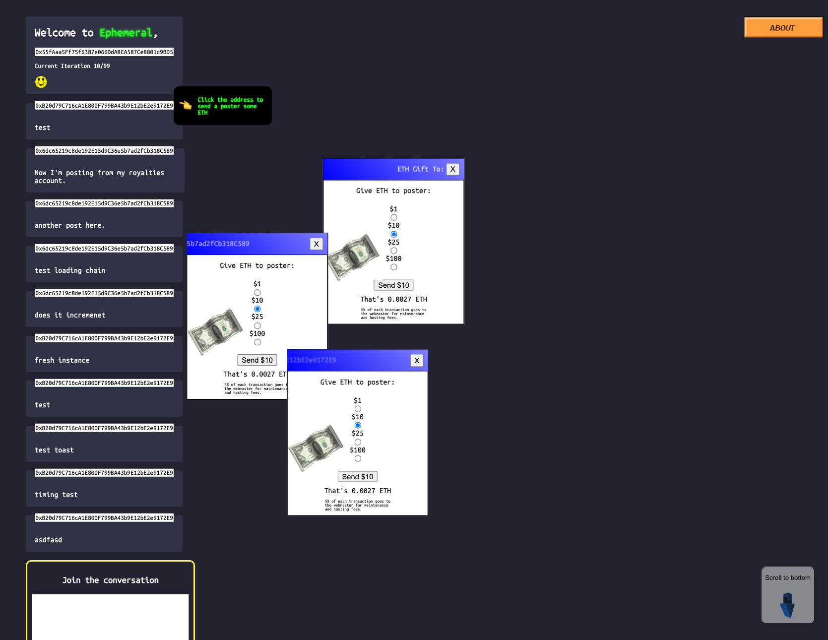 GitHub - jcpsimmons/ephemeral: A decentralized anonymous message board running on the Ethereum ...