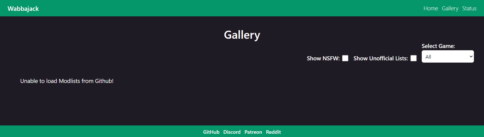 Modlists in gallery of app and website cannot load lists · Issue #2245 · wabbajack-tools ...