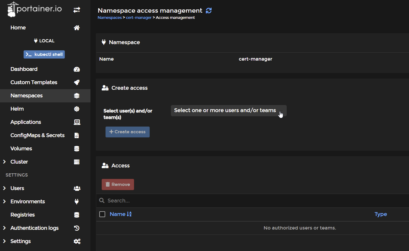 API Call Example for Kubernetes Namespace Access Management · Issue ...
