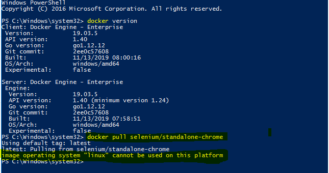 Unable To Pull The Selenium Standalone In Windows Server 2016 · Issue 6900 · Docker For Win