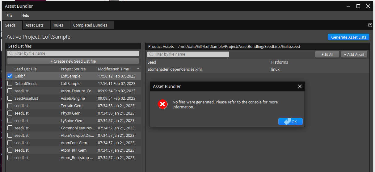 AssetBundler: "Generate Asset Lists" fails from Gem_Dependencies.xml · Issue #14453 · o3de/o3de ...