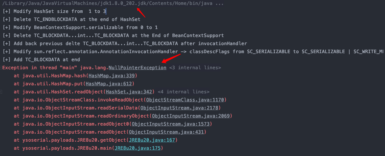POC报错"java.lang.NullPointerException" · Issue #2 · feihong-cs/jre8u20_gadget · GitHub