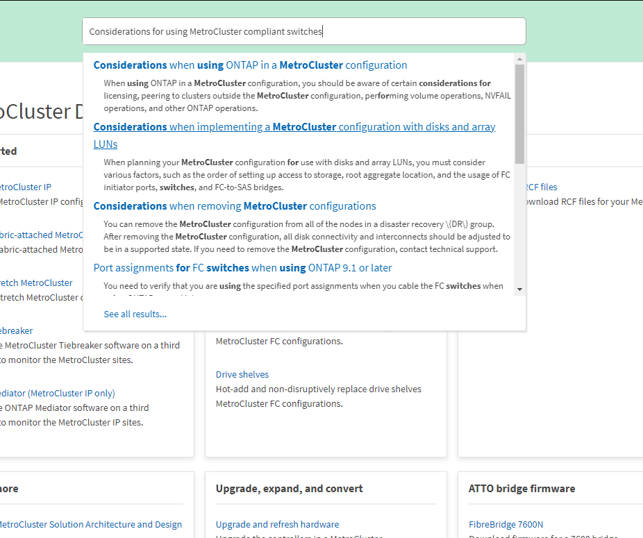 Feedback on search engine · Issue #37 · NetAppDocs/ontap-metrocluster · GitHub