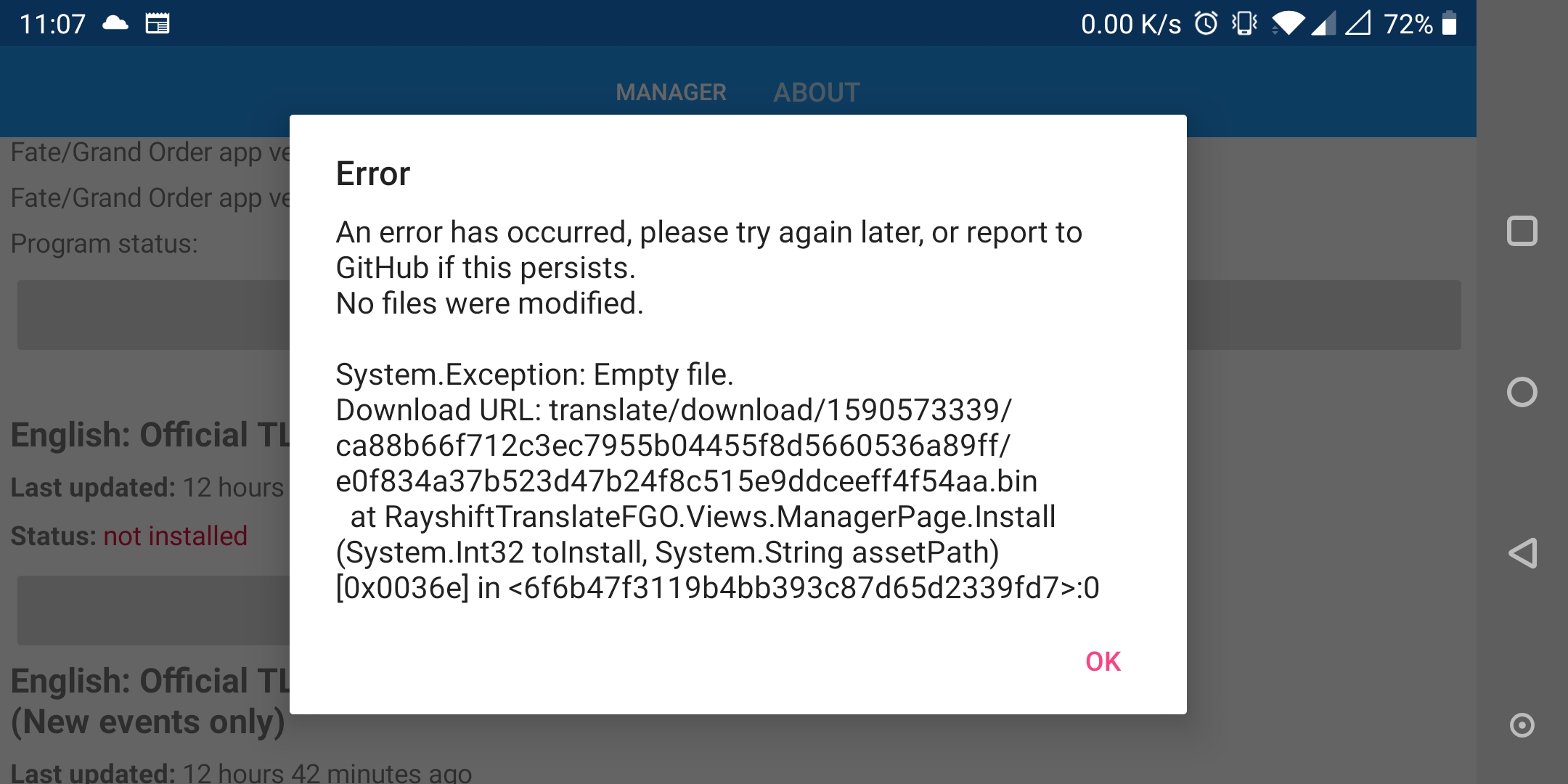 Error while updating translation package · Issue #3 · rayshift/translatefgo · GitHub