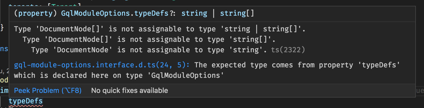 Error when TypeDefs = Array · Issue #822 · nestjs/graphql · GitHub