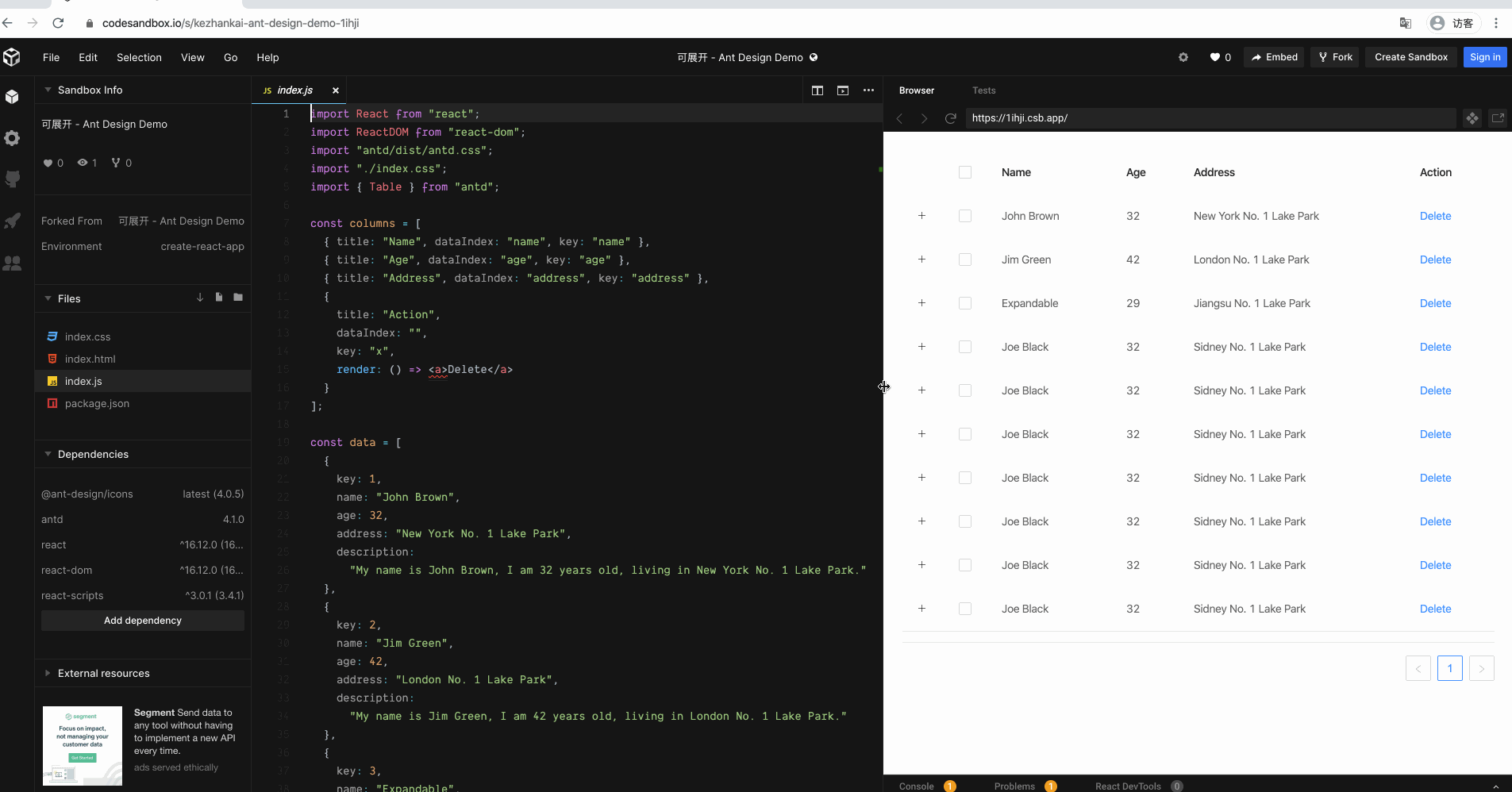 Table 设置 scroll={{ x: "100%" }} 时，展开多行后展开按钮失效 · Issue #22938 · ant ...