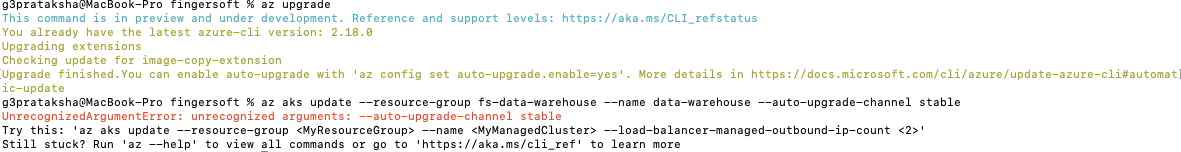 UnrecognizedArgumentError: unrecognized arguments: --auto-upgrade-channel stable · Issue #16764 ...