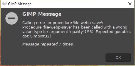 Calling error for file-webp-save · Issue #245 · alessandrofrancesconi/gimp-plugin-bimp · GitHub