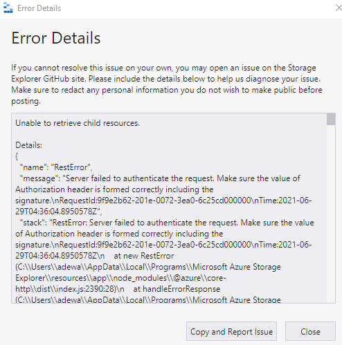 Failed to list blob containers · Issue #4634 · microsoft/AzureStorageExplorer · GitHub