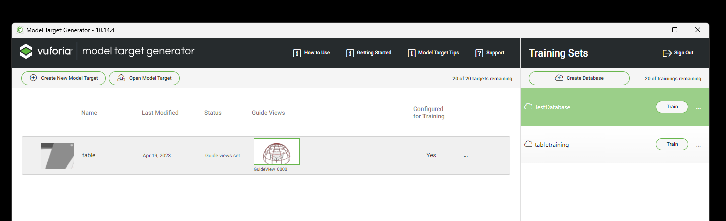 Model Target Generator application will not start cloud training. · Issue #17 · PTCInc/vuforia ...