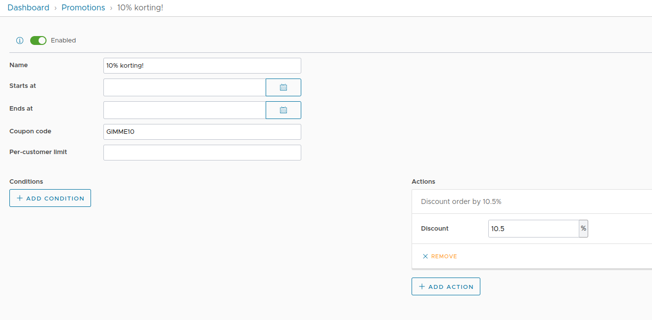 Decimal percentages are ignored for promotions · Issue #1773 · vendure-ecommerce/vendure · GitHub
