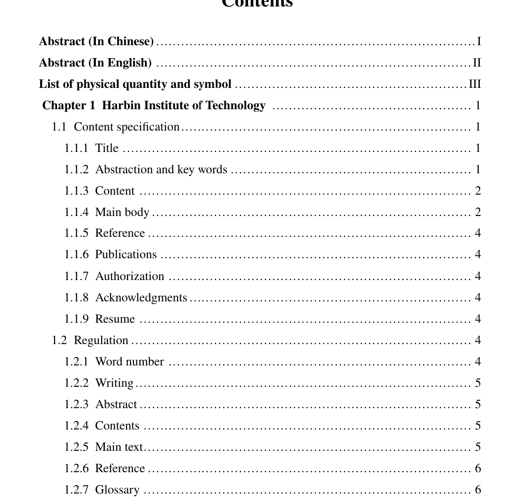 chinese版本 中的英文目录没有左对齐 ，英文目录缺少appendix · Issue #182 · hithesis/hithesis · GitHub