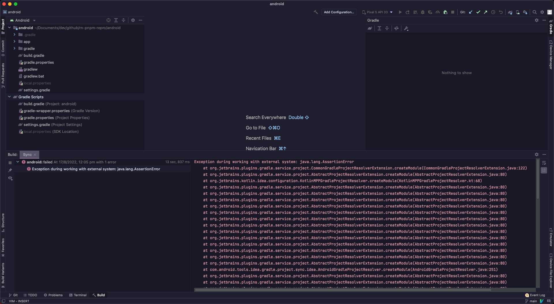 [Andriod] Failed to open project in Android Studio with pnpm · Issue #34432 · facebook/react ...
