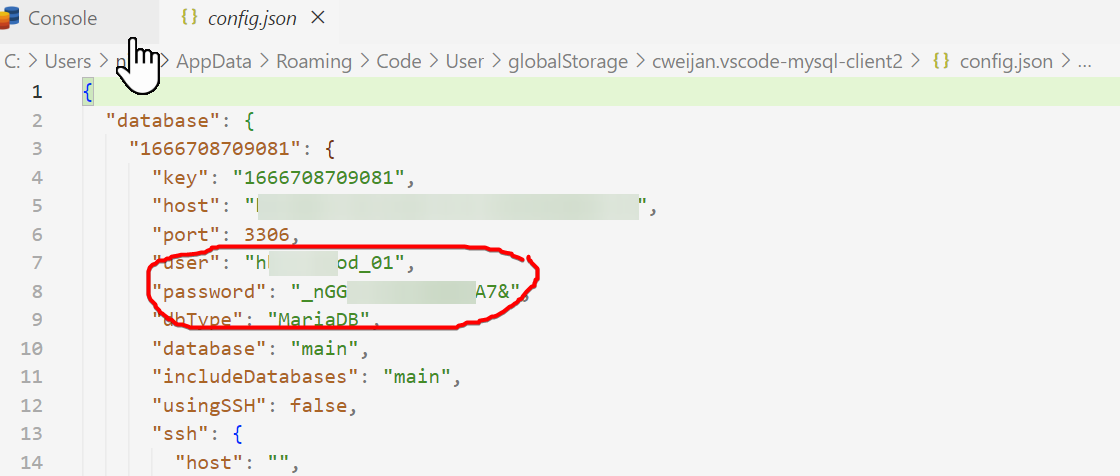 Stop saving DB credentials in plain text in config.json · Issue #700 · cweijan/vscode-database ...