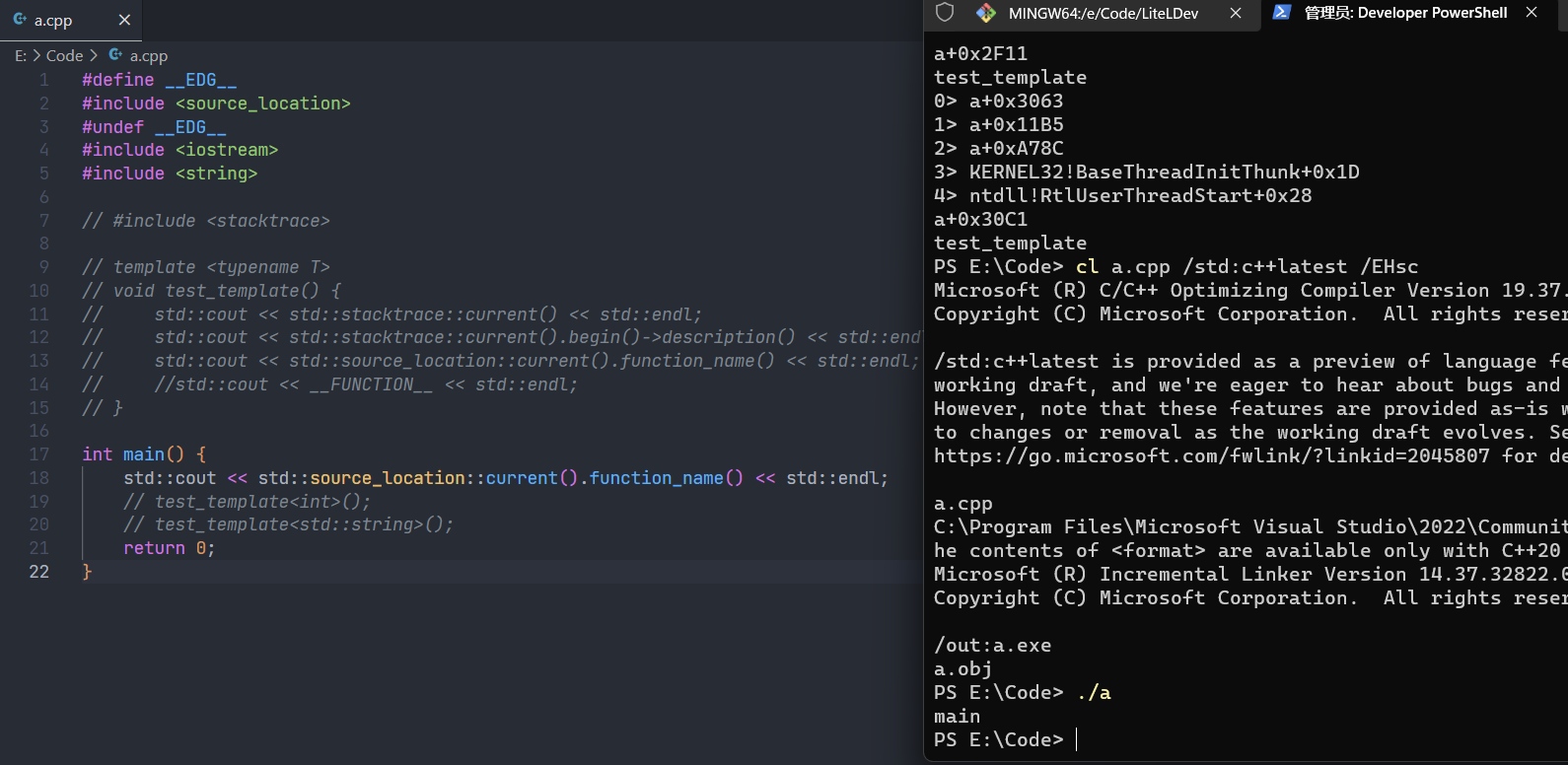 Improve `std::source_location::function_name()` informativeness · Issue #3063 · microsoft/STL ...