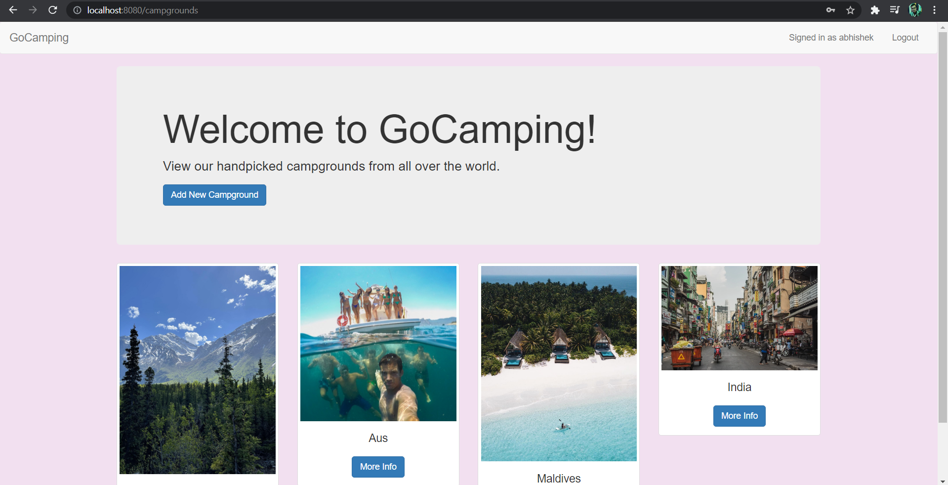 GitHub - abhishekhshukla/camping