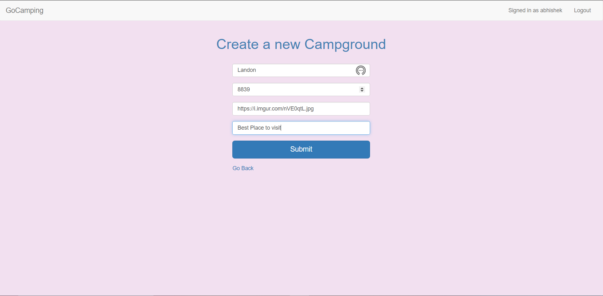 GitHub - abhishekhshukla/camping