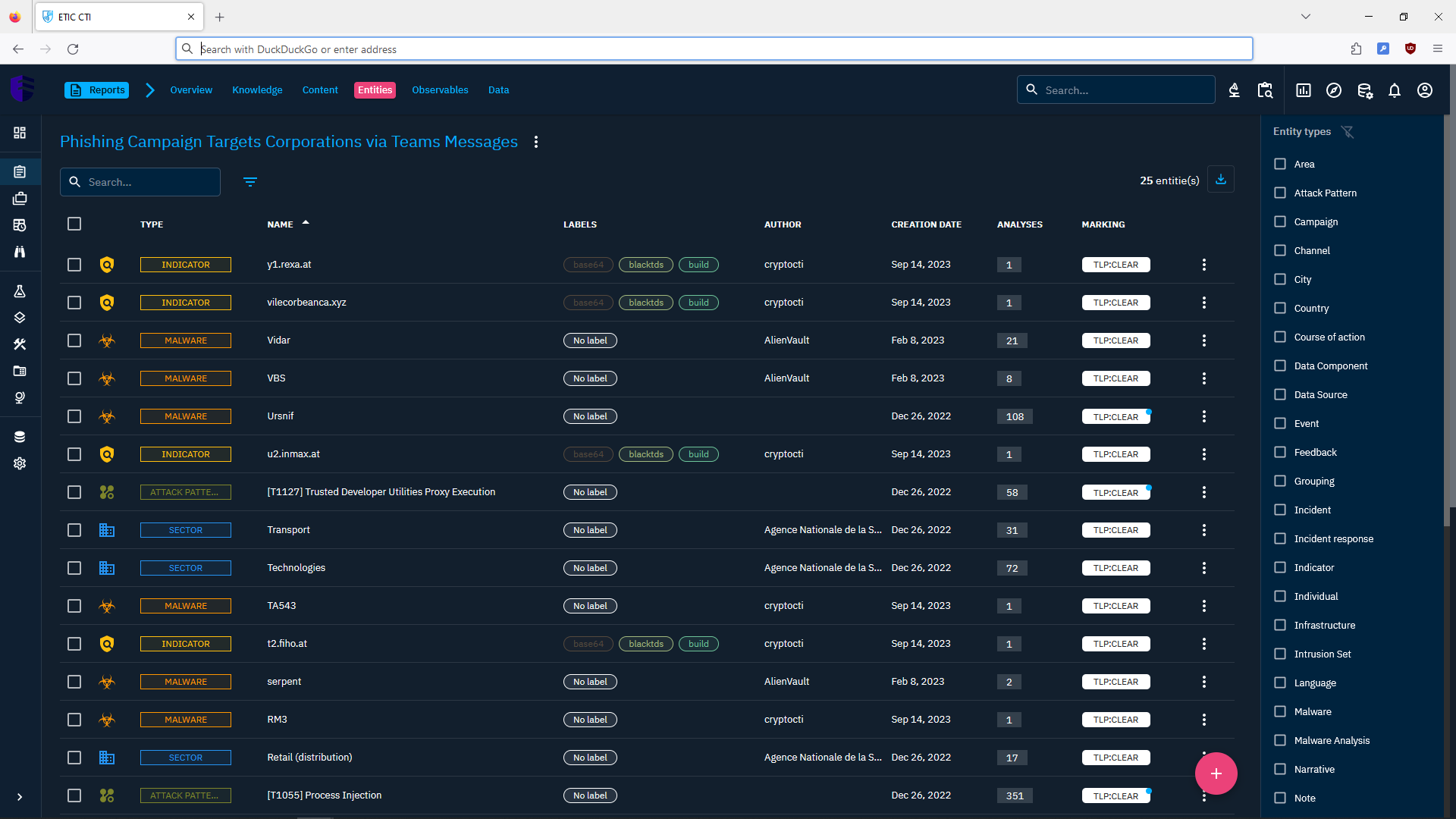 Only 25 items available in report--> observables and report --> entities · Issue #4328 · OpenCTI ...