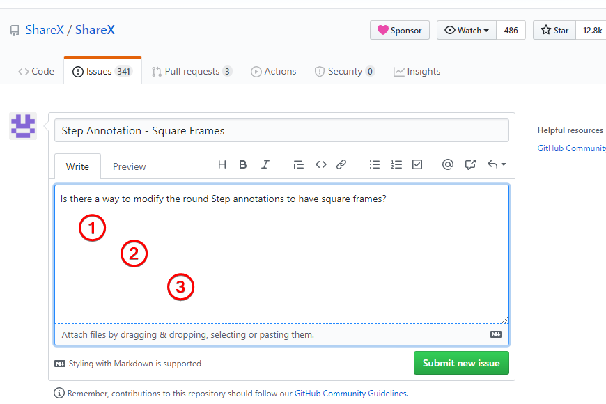 ShaeX Step Annotation - Square Frames · Issue #4834 · ShareX/ShareX · GitHub