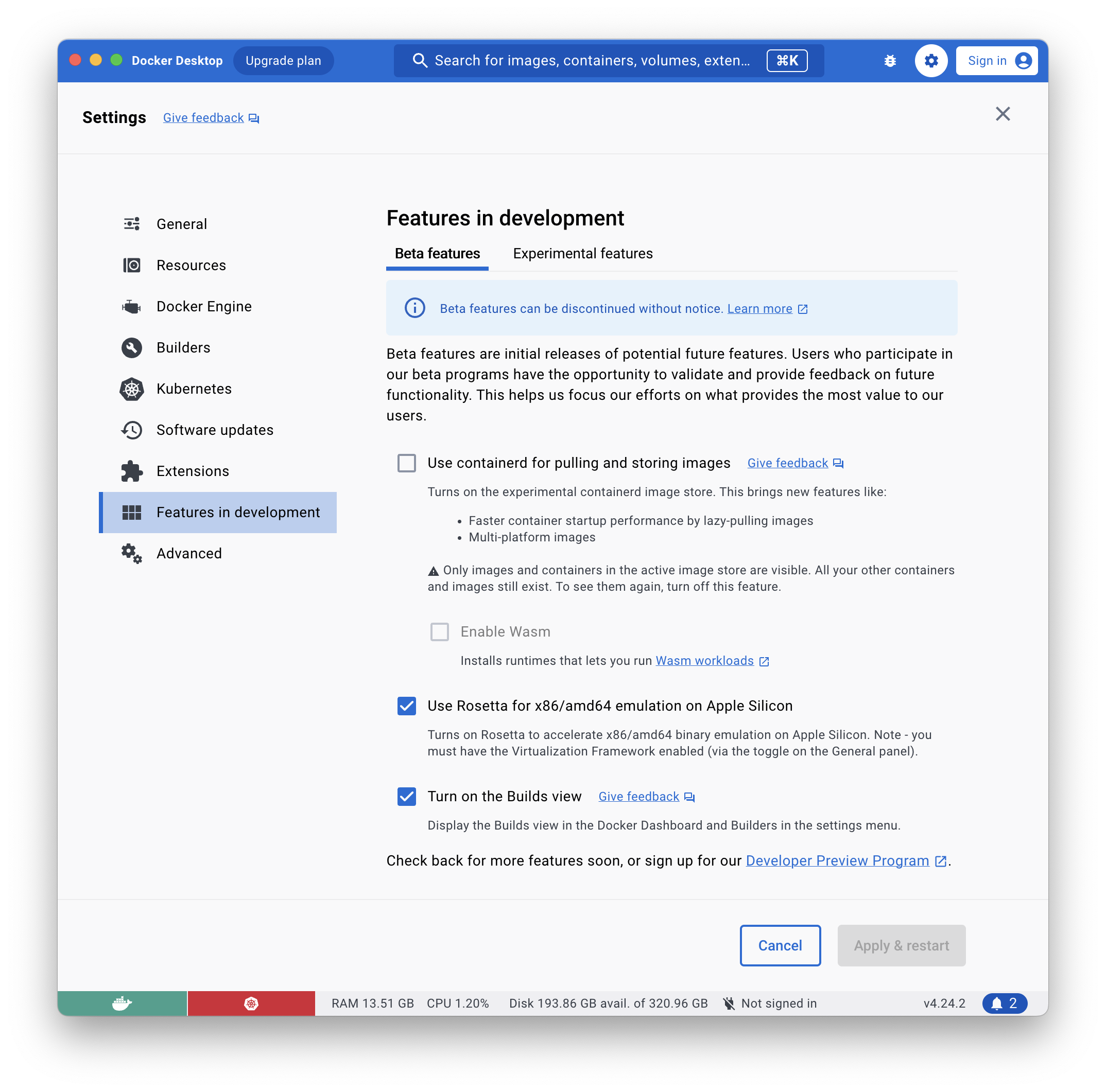 Commands Like Dotnet Restore Hangs When Attempting To Emulate `linux Amd64` On A Mac · Dotnet