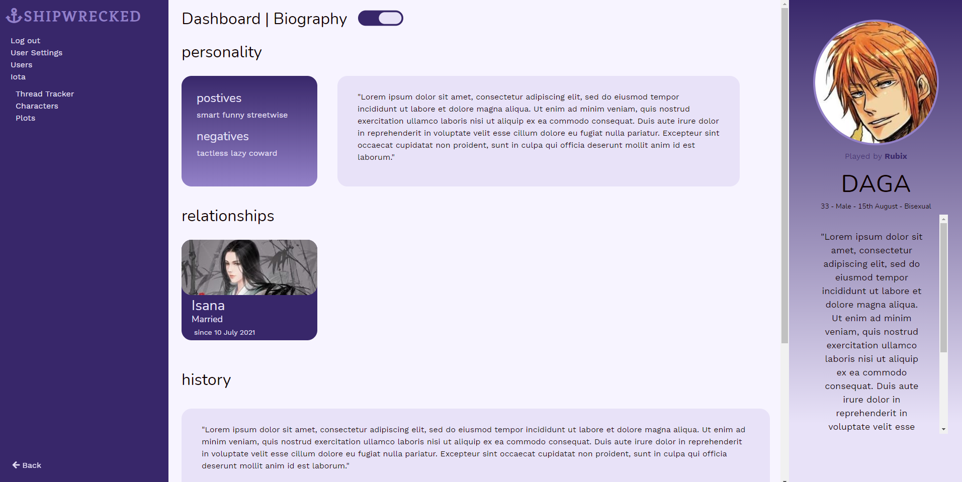 GitHub - ceweager/ShipWrecked: Ongoing project. A website for tracking roleplay characters and ...