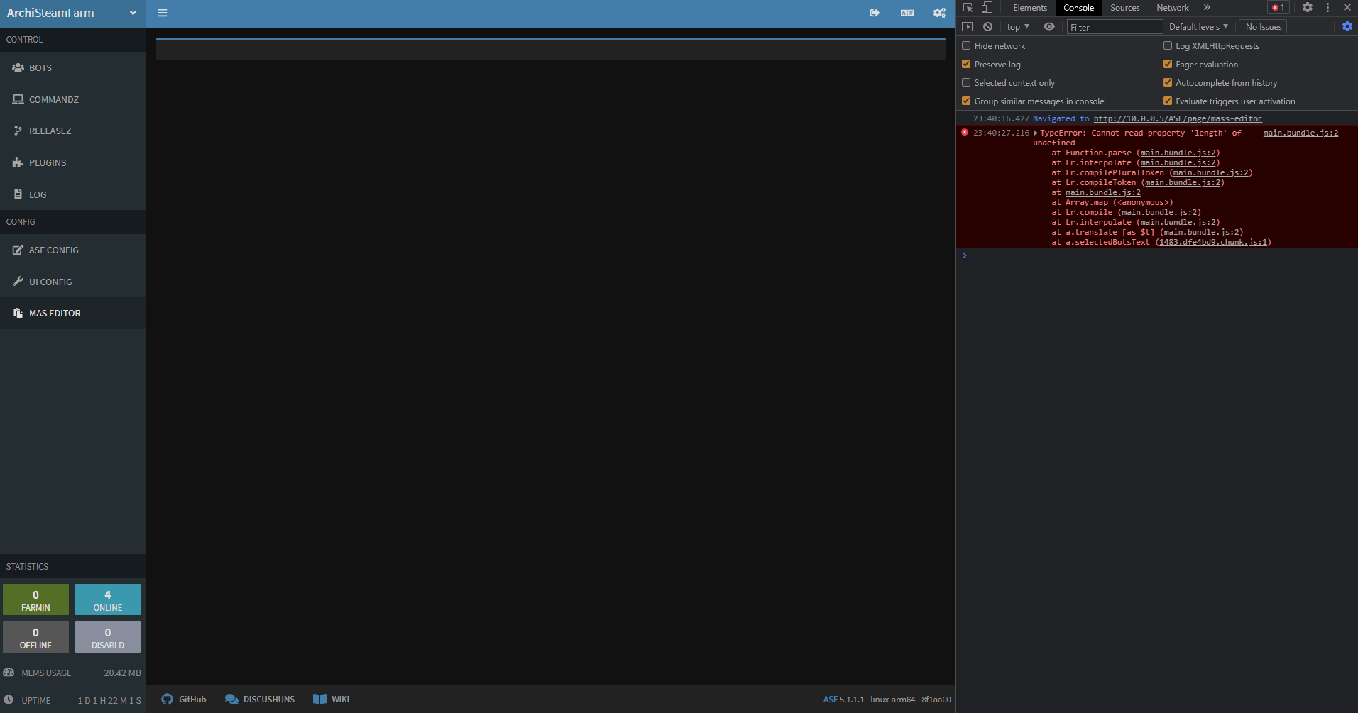 Mass editor - Cannot read property 'length' of undefined · Issue #1436 · JustArchiNET/ASF-ui ...