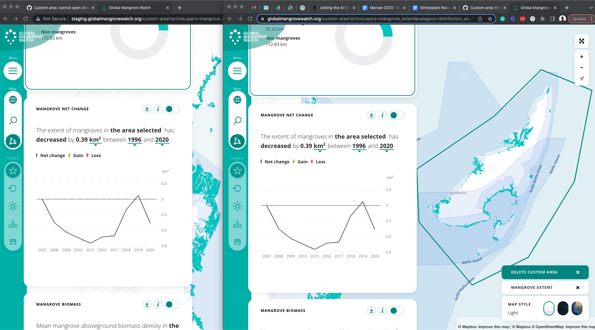 Custom area: the net change widget does not include 1996 as the start year · Issue #631 ...