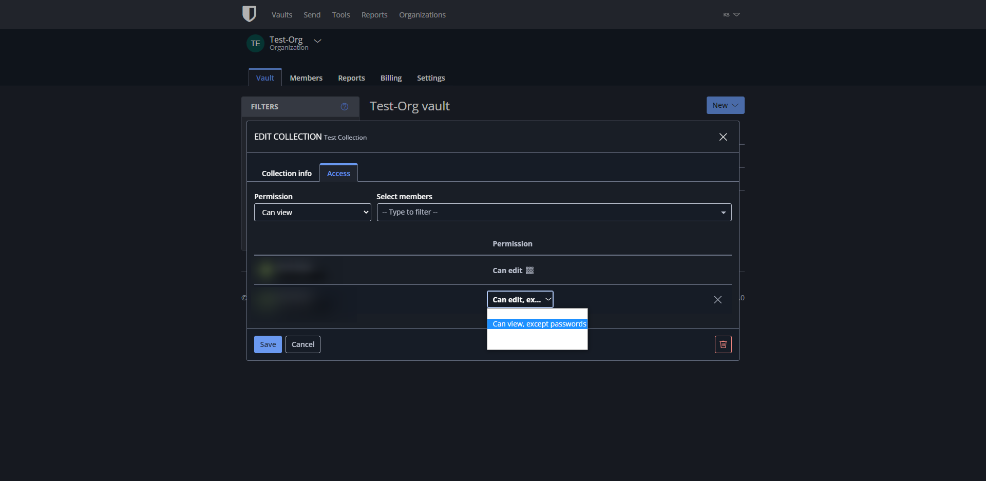 Collection Permission drop-down menu unreadable with dark mode. · Issue #4787 · bitwarden ...