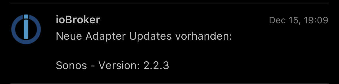 Feature: Notification if update available · Issue #87 · iobroker-community-adapters/ioBroker ...