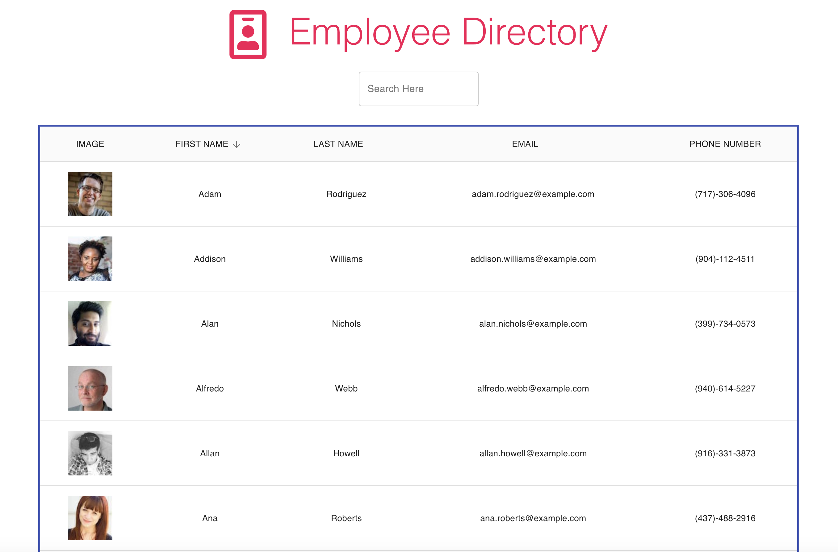 GitHub - johnstoc13/employee-directory