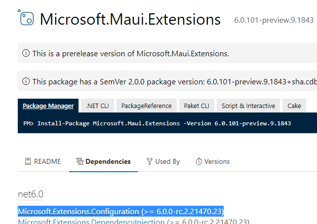 Multiple NU1603 warnings with Microsoft.Maui.Extensions 6.0.101-preview.9.1843 · Issue #2934 ...