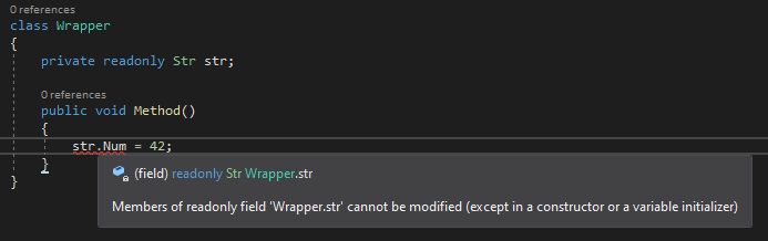 Proposed Analyzer Prevent Invocation Of Non Pure Methods From Readonly Value Type Fields