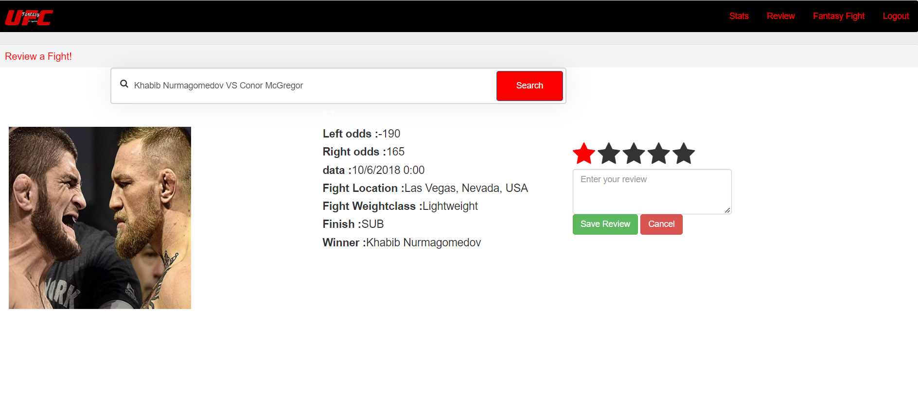 Github Isj007 Ufc Project This Is A Ufc Website Where You Can View A