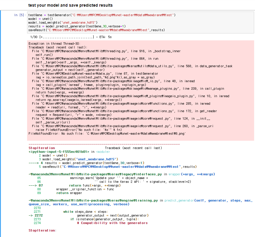 What is StopIteration?? · Issue #200 · zhixuhao/unet · GitHub