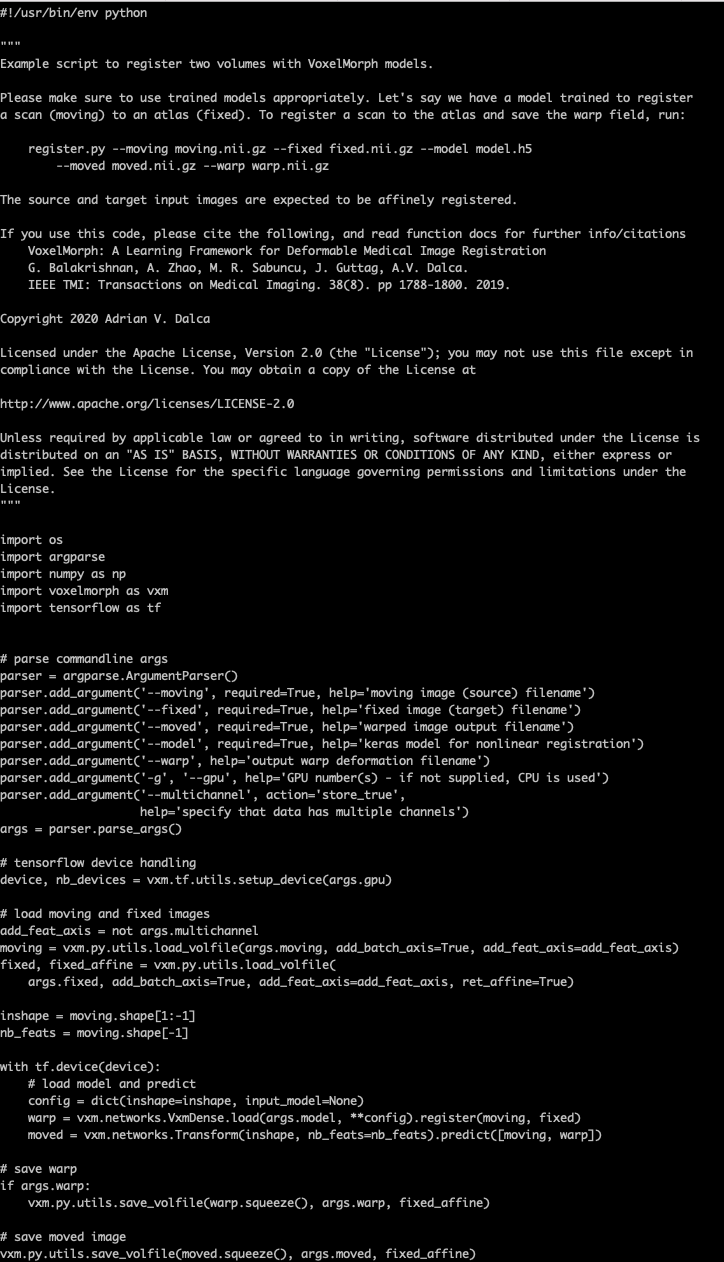 Issue With Registerpy On Npy Files Perhaps Shape Related · Issue 478 · Voxelmorphvoxelmorph