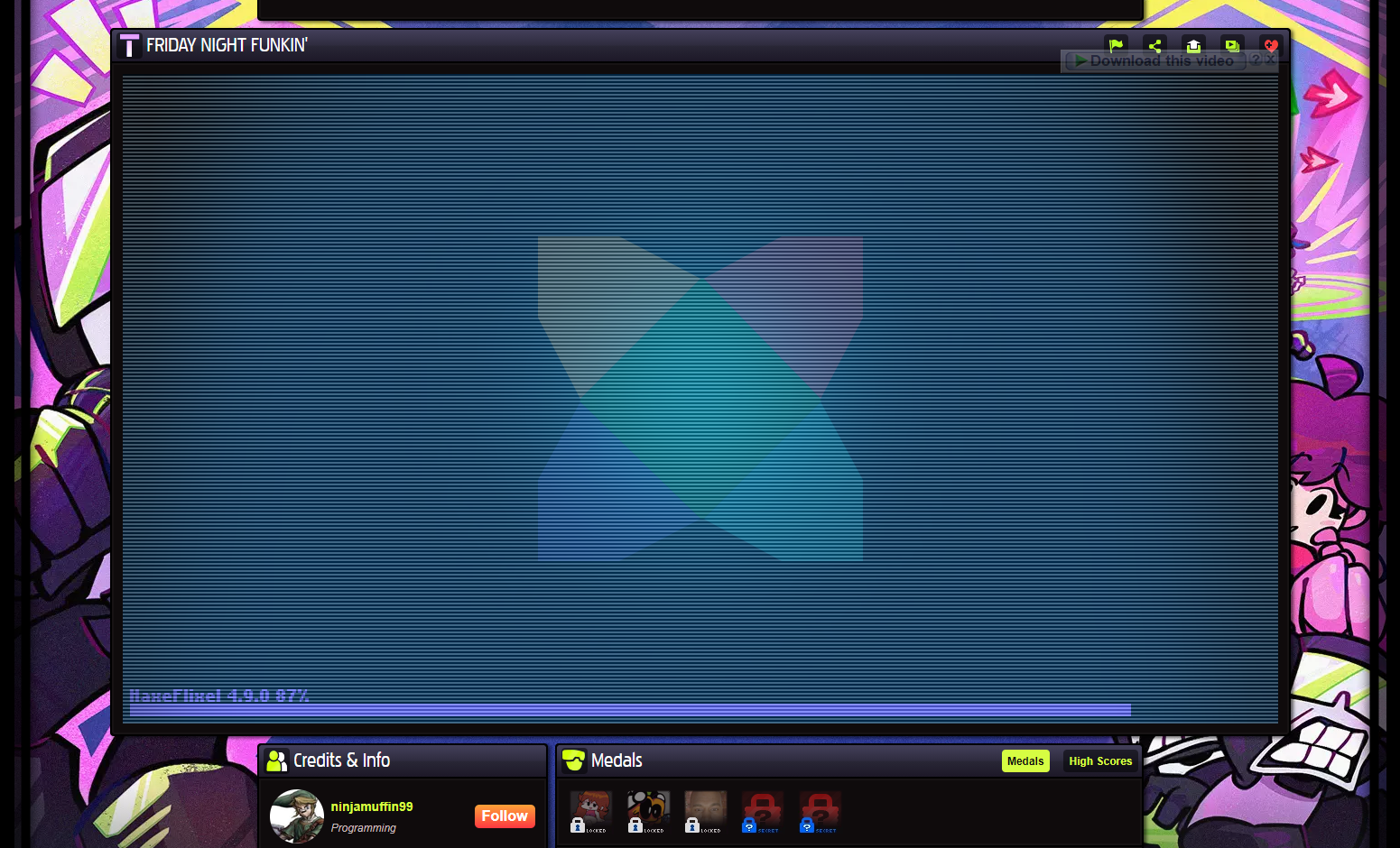 Online version stops loading at 87% · Issue #971 · FunkinCrew/Funkin · GitHub