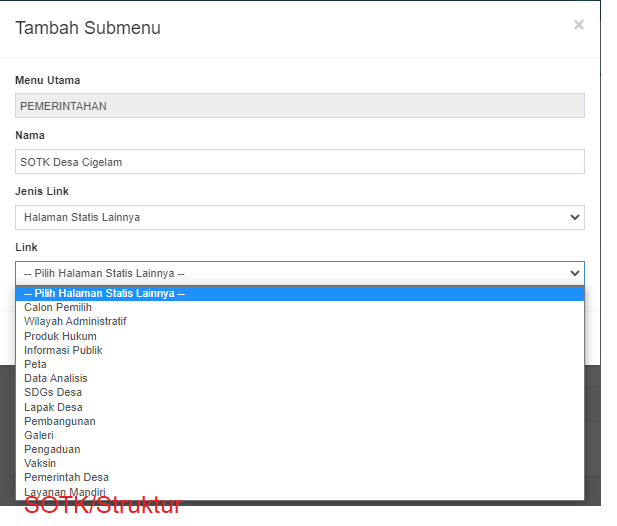 Permintaan fitur: jadikan SOTK menjadi halaman Statis lainya · Issue #6858 · OpenSID/OpenSID ...