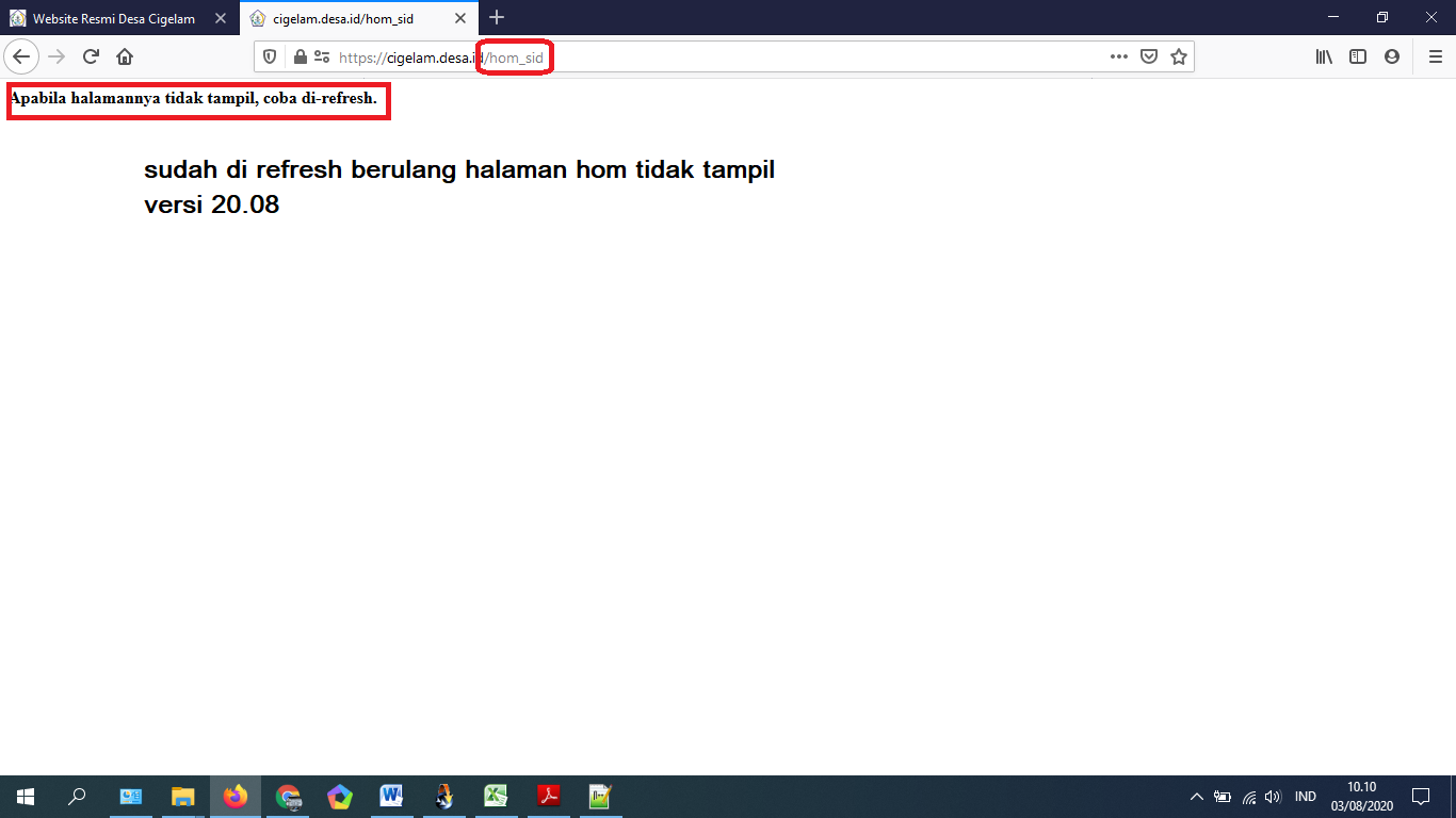 halaman hom minta di refresh · Issue #3419 · OpenSID/OpenSID · GitHub