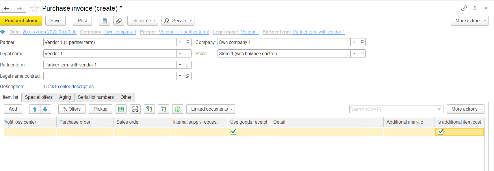 Prohibit set IsAdditionalItemCost for an item in the Purchase invoice · Issue #1556 · IRPTeam ...