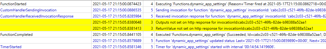 Custom Handler Function App with a timer triggered function ...